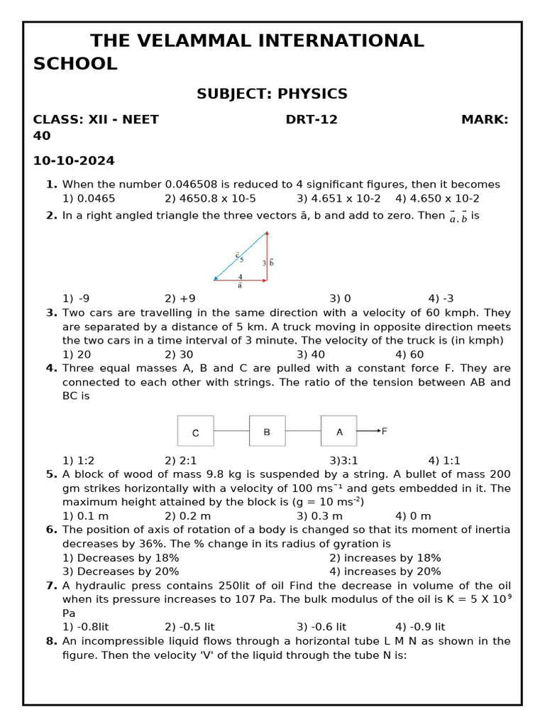 Physics Neet DRT 10-10-2024 | PDF | Liquids | Metrology