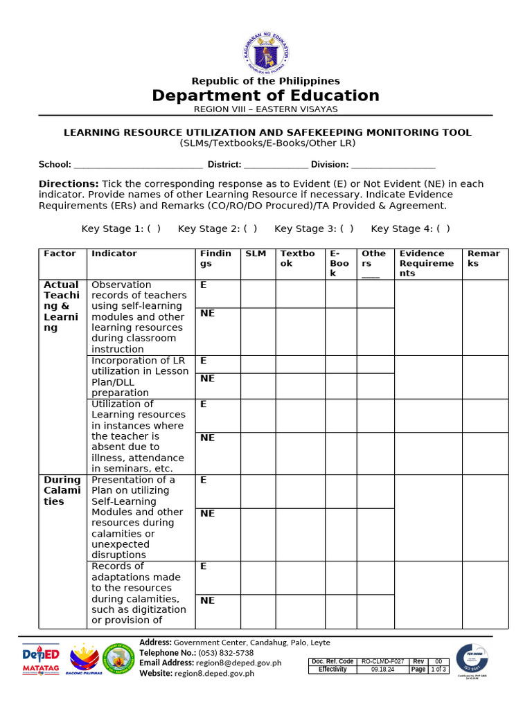 CLMD F027 CLMD Monitoring On The Utilization of Text LRs | PDF ...