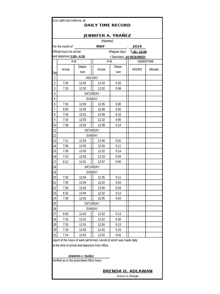 Official DTR Teaching 1 | PDF