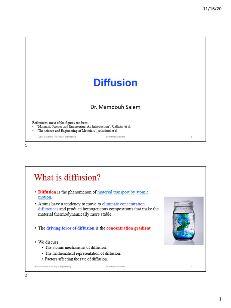 05-Diffusion | PDF | Diffusion | Continuum Mechanics