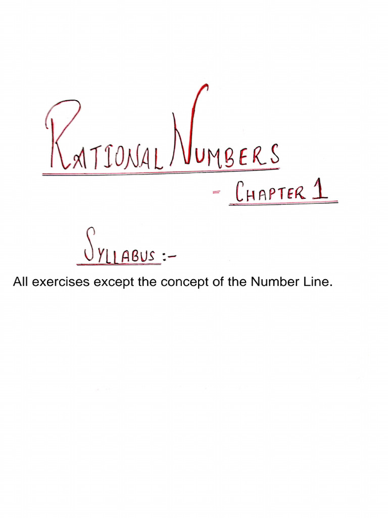 CHAPTER 1 - Rational Number | PDF