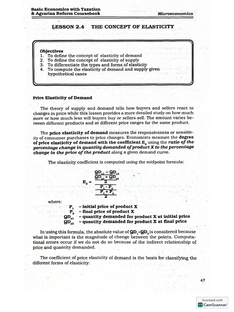 The Concept of Elasticity | PDF