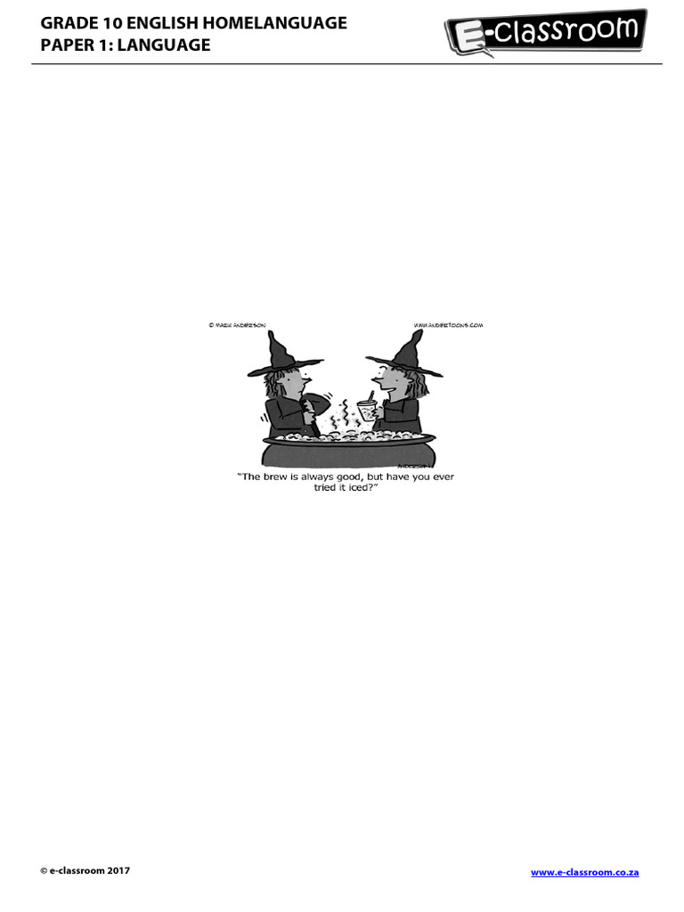 Gr10 Ehl Mock Exam Paper 1 | PDF | Adolescence | Coffee