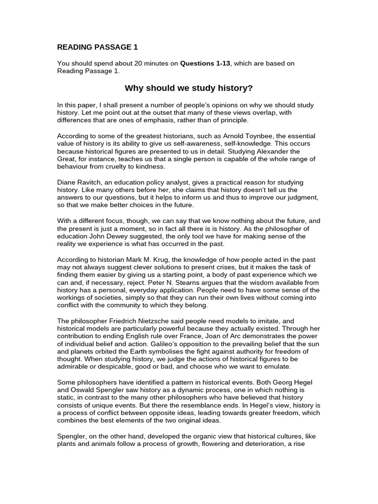 Why Should We Study History?: Reading Passage 1 | PDF | Wood | Violin
