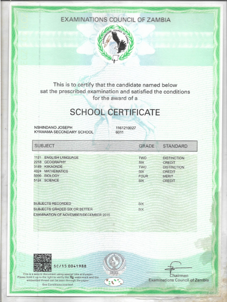 School Certificate | PDF