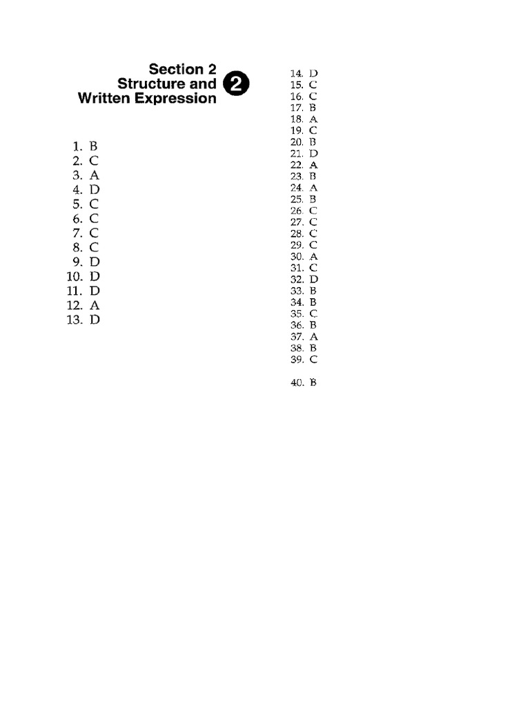 Kunci Jawaban - Set Soal Structure 1 - CT1 Hei Black | PDF