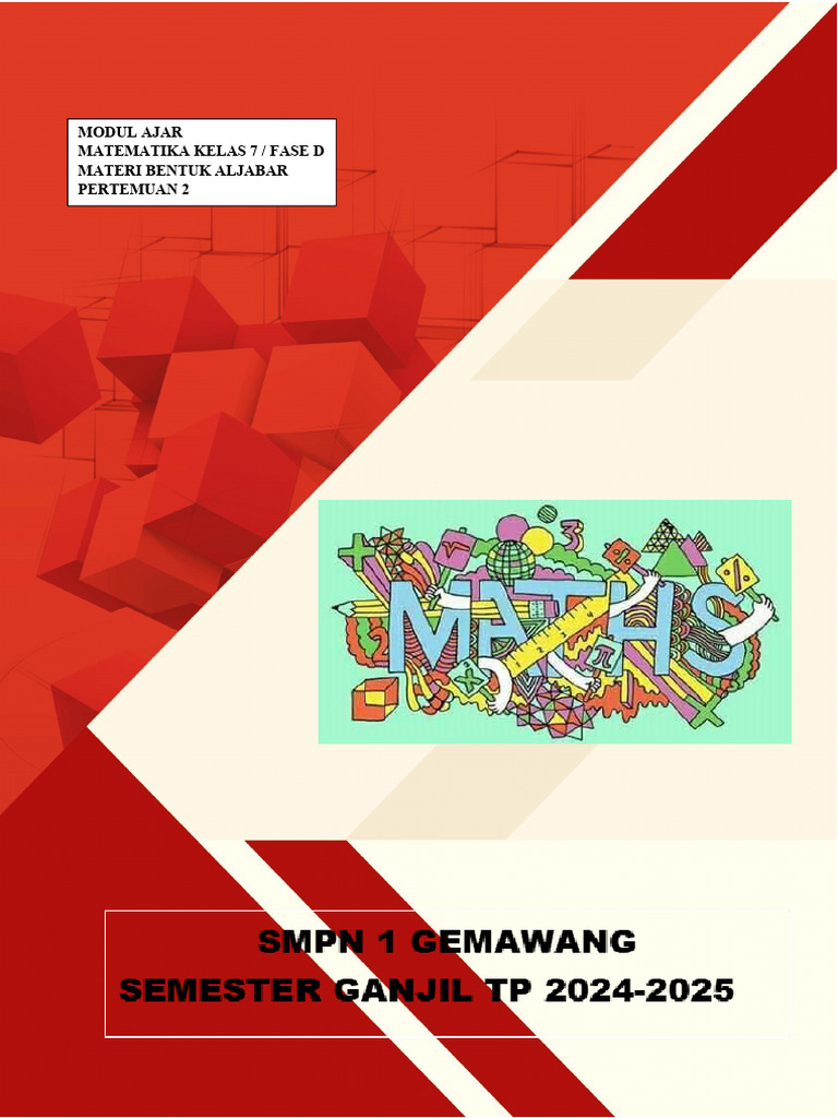Modul Ajar Kelas 7 Bentuk Aljabar | PDF