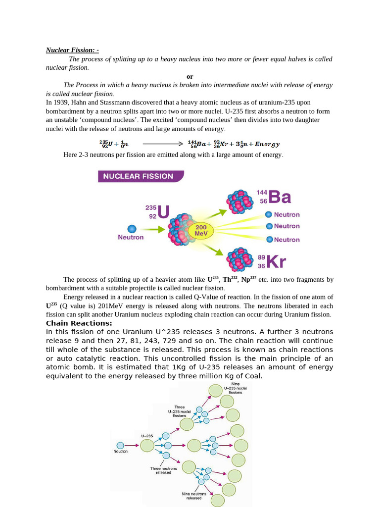 Nuclear Fission | PDF | Science & Mathematics | Technology & Engineering