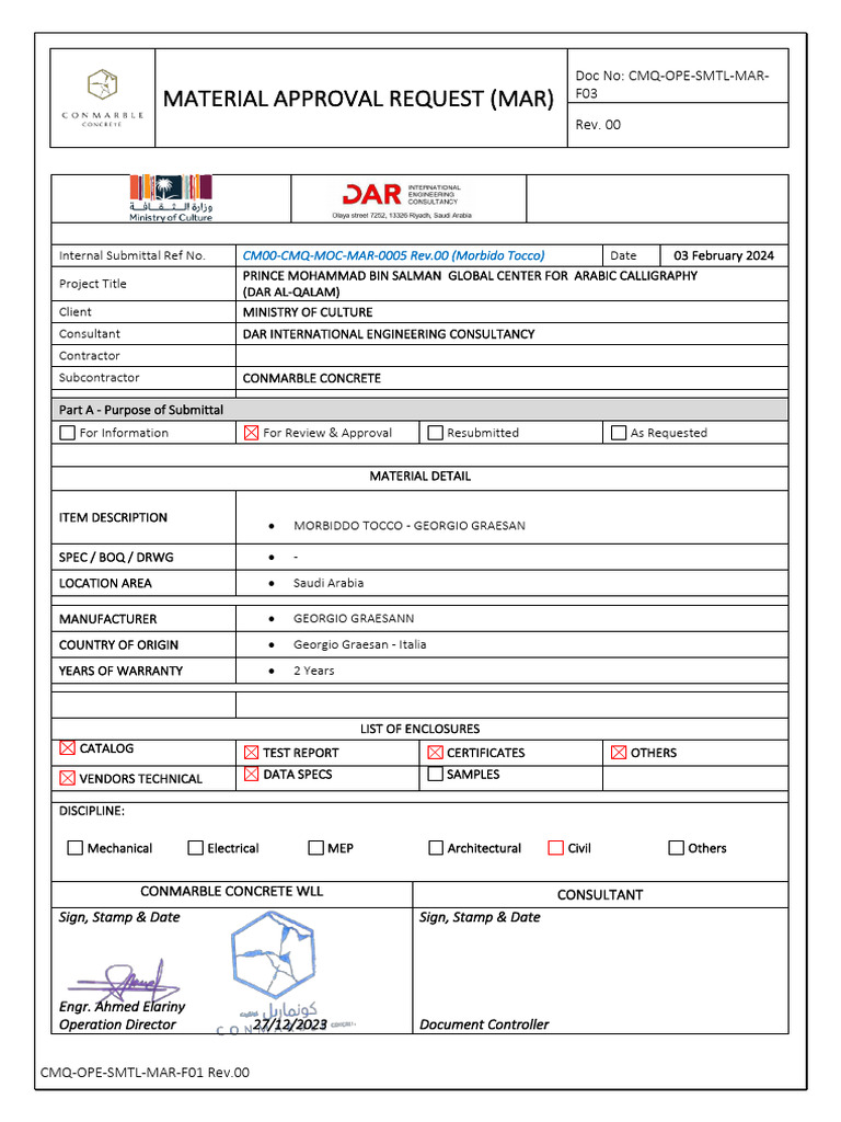Conmarble Concrete Approval in Saudi Arabia | PDF | Concrete | Plaster