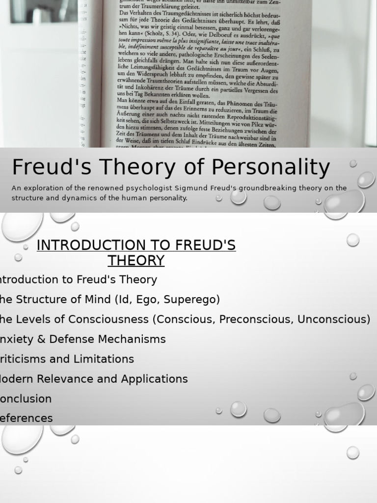 Freud's Theory of Personality | PDF | Id | Sigmund Freud