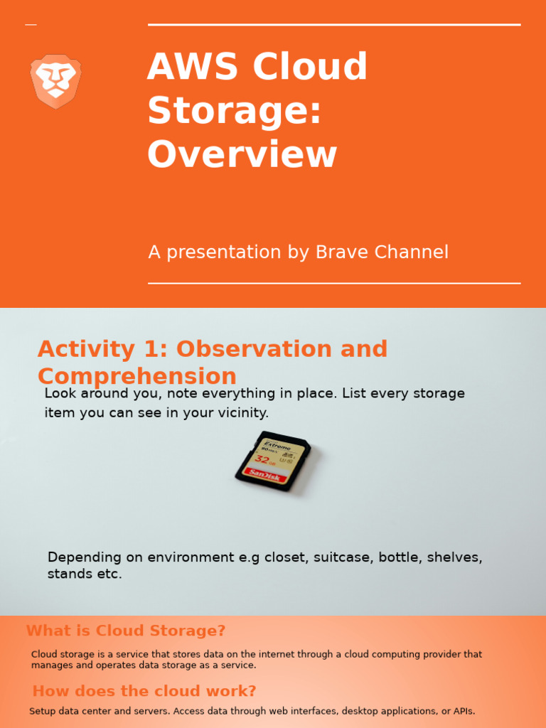 AWS Cloud Storage Overview | PDF | Cloud Computing | Amazon Web Services