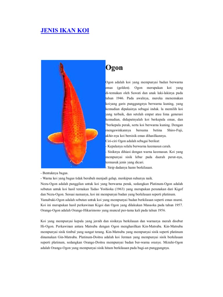 Jenis Ikan Koi | PDF