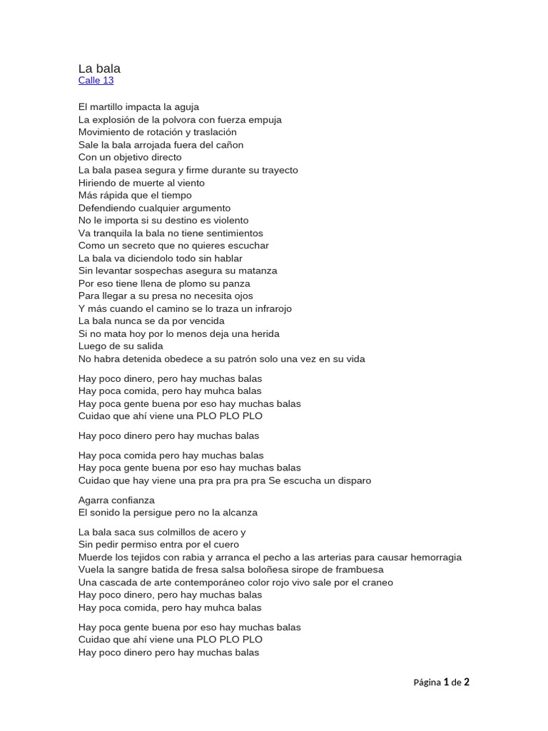 La Bala | PDF | Bala