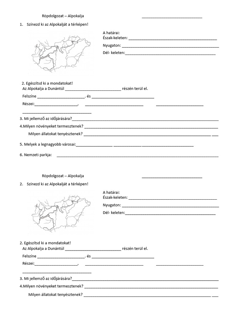 Alpokalja Röpdolgozat | PDF
