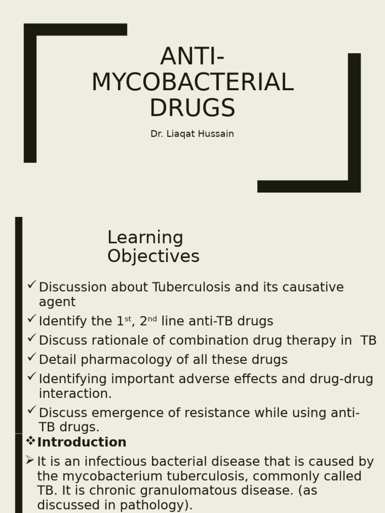 Anti-TB Drug Guide for Medical Professionals | PDF | Tuberculosis ...