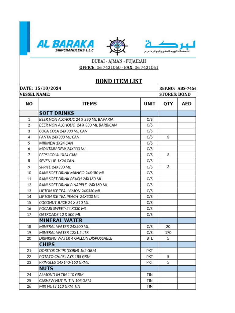 Bond Price List New Updated Oct 1 | PDF | Drink | Soft Drink