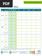CACFP 90 Weekly Menu With Serving Sizes Template | PDF | Foods | Lunch