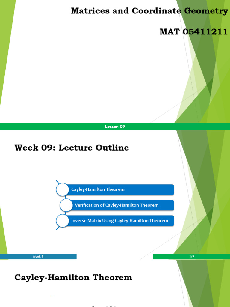 (Week 09) Matrices and Coordinate Geometry | PDF | Matrix (Mathematics ...