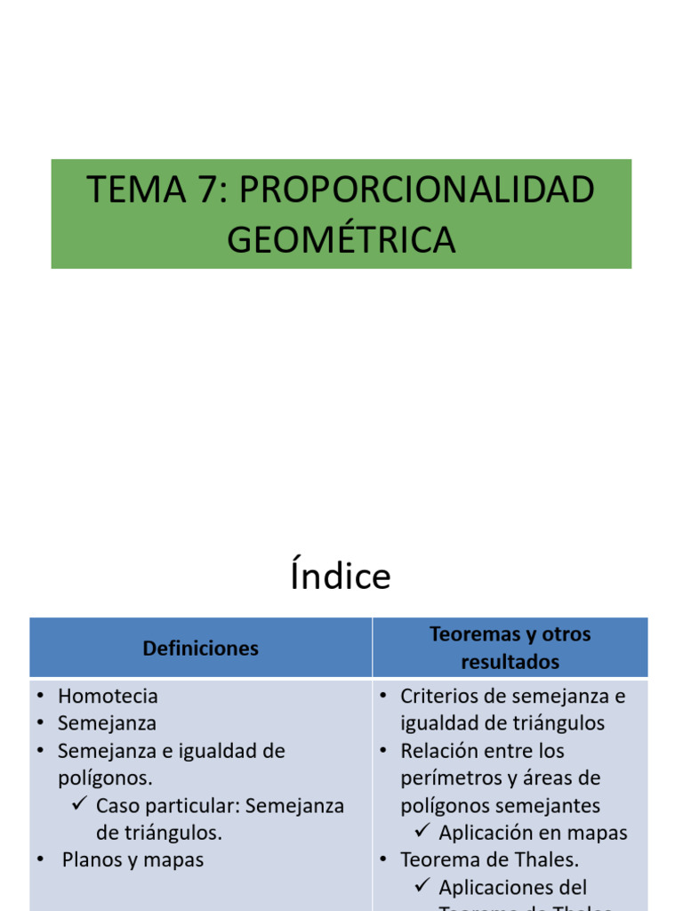 Tema7-Proporcionalidad Geometrica | PDF | Matemática Elemental | Euclides