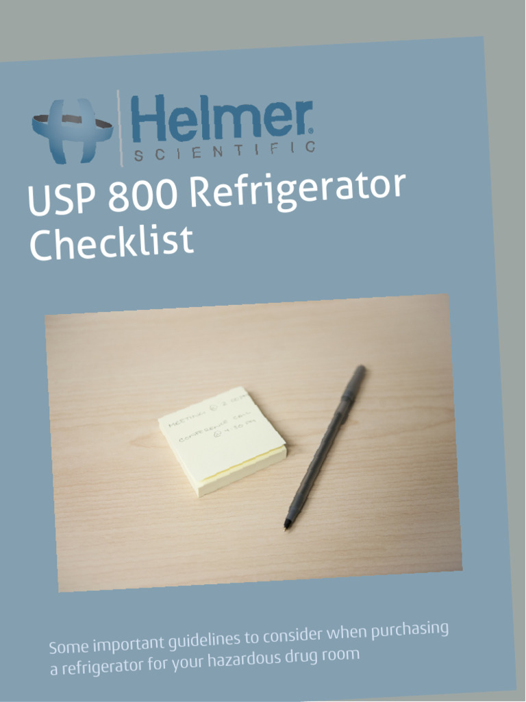 USP 800 Fridge Guide for Pharmacies | PDF