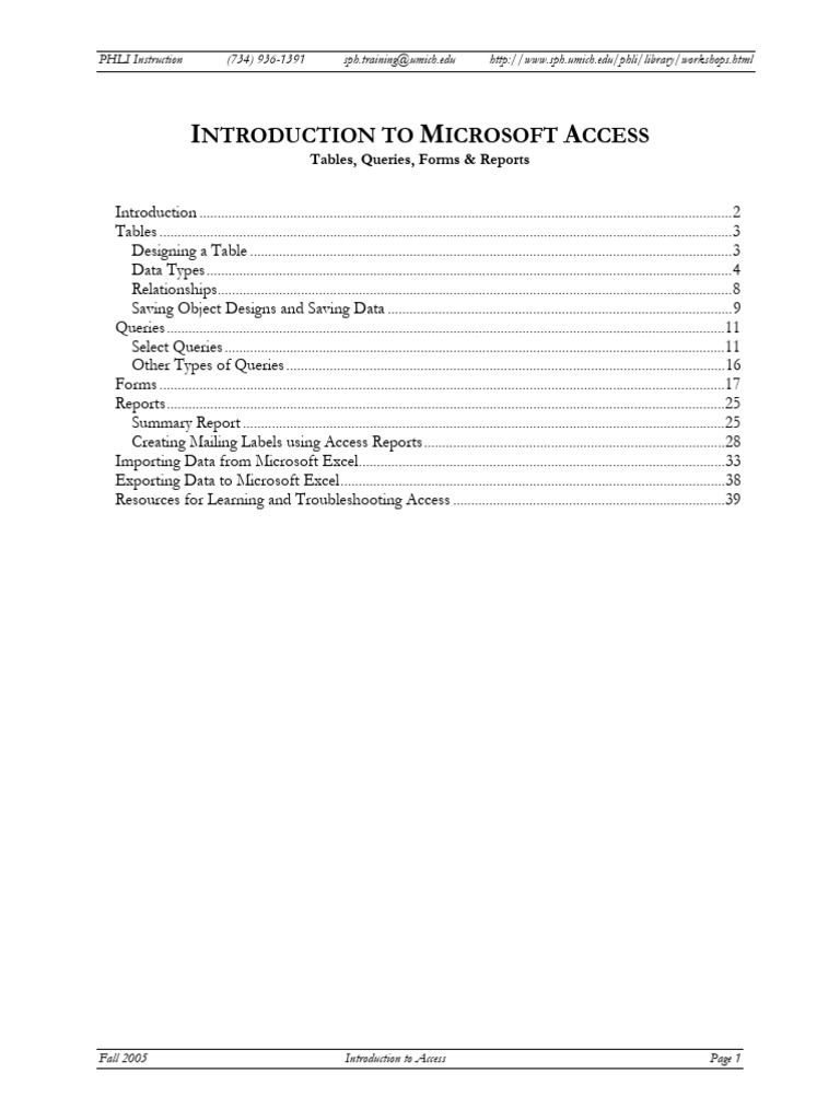 Microsoft Access Basics Guide | PDF | Microsoft Access | Microsoft Excel