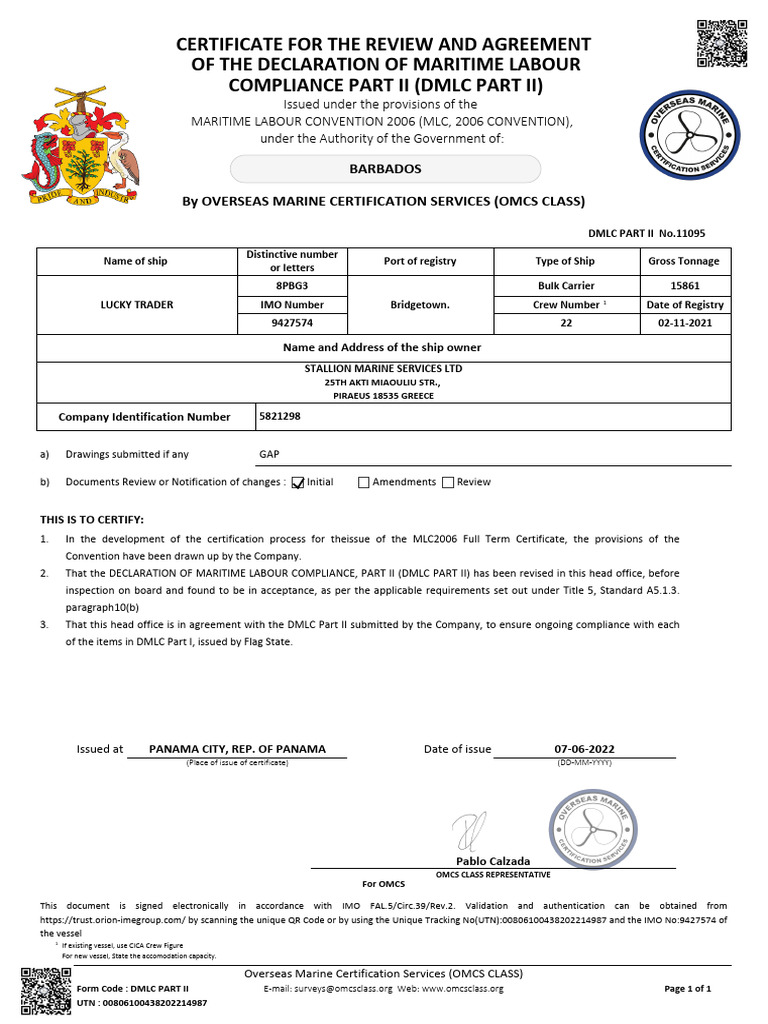 DMLC Part Ii11095 - FT - Barbados | PDF | Watercraft | Ships