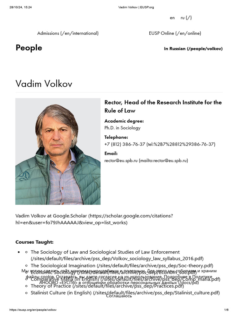 Vadim Volkov | PDF | Political Science