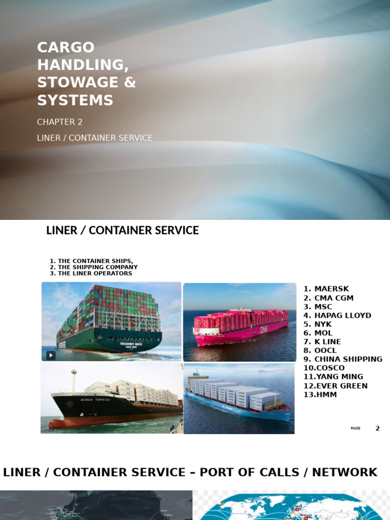 CARGOWORK - Chapter 2 Container - Liner | PDF | Cargo | Crane (Machine)