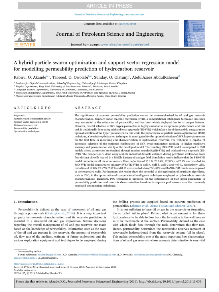 A Hybrid Particle Swarm Optimization and Support Vector Regression Model For Modelling ...