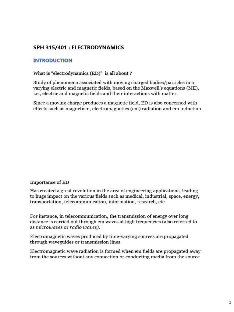 sph315&401 LectureNote 5 | PDF | Electromagnetic Radiation | Dielectric