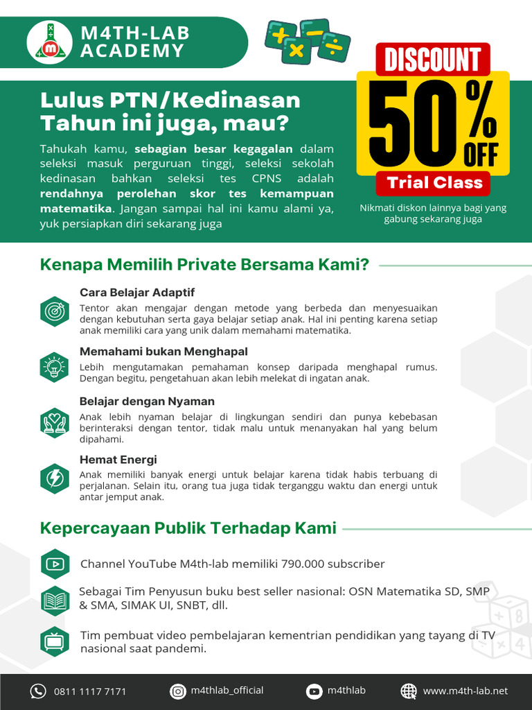 Kelas Percobaan M4TH-LAB Academy | PDF