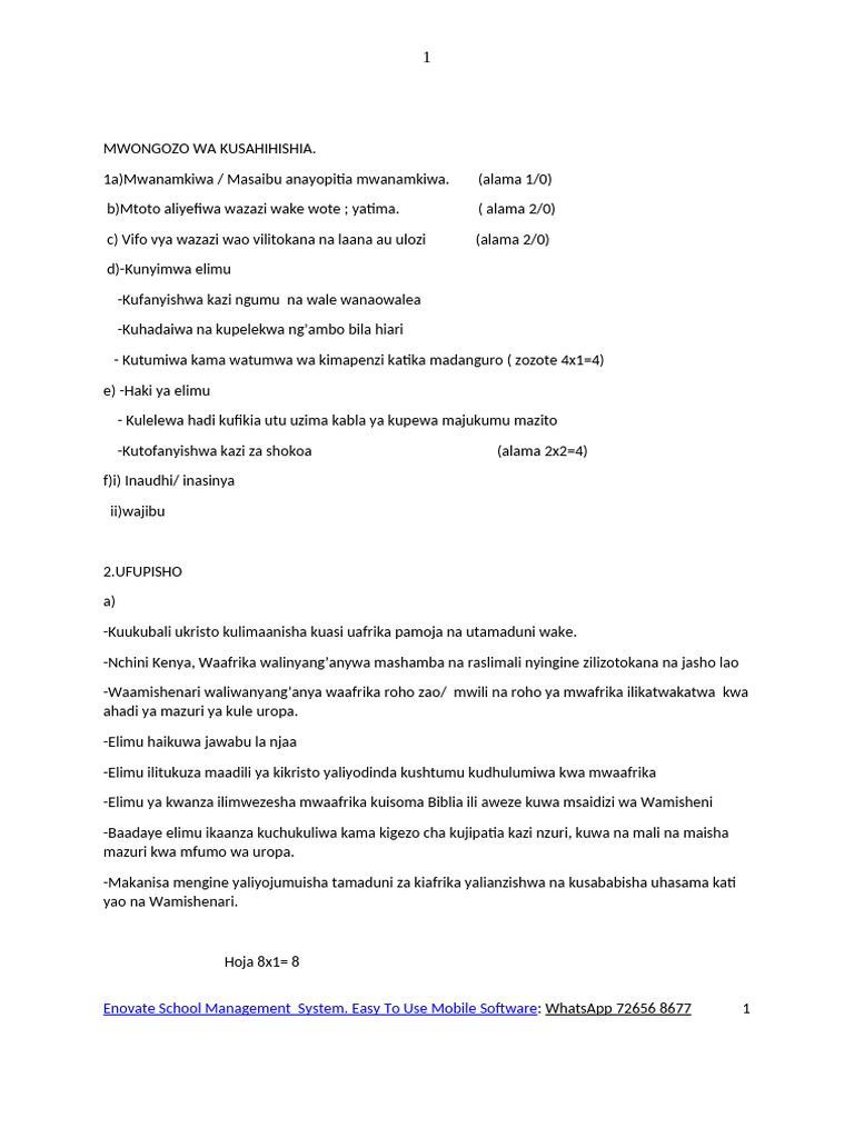 102 KISWAHILI P2 Marking - Scheme - Bondo - 2022 - KCSE - Revision - Bondo - 2022 - KCSE ...