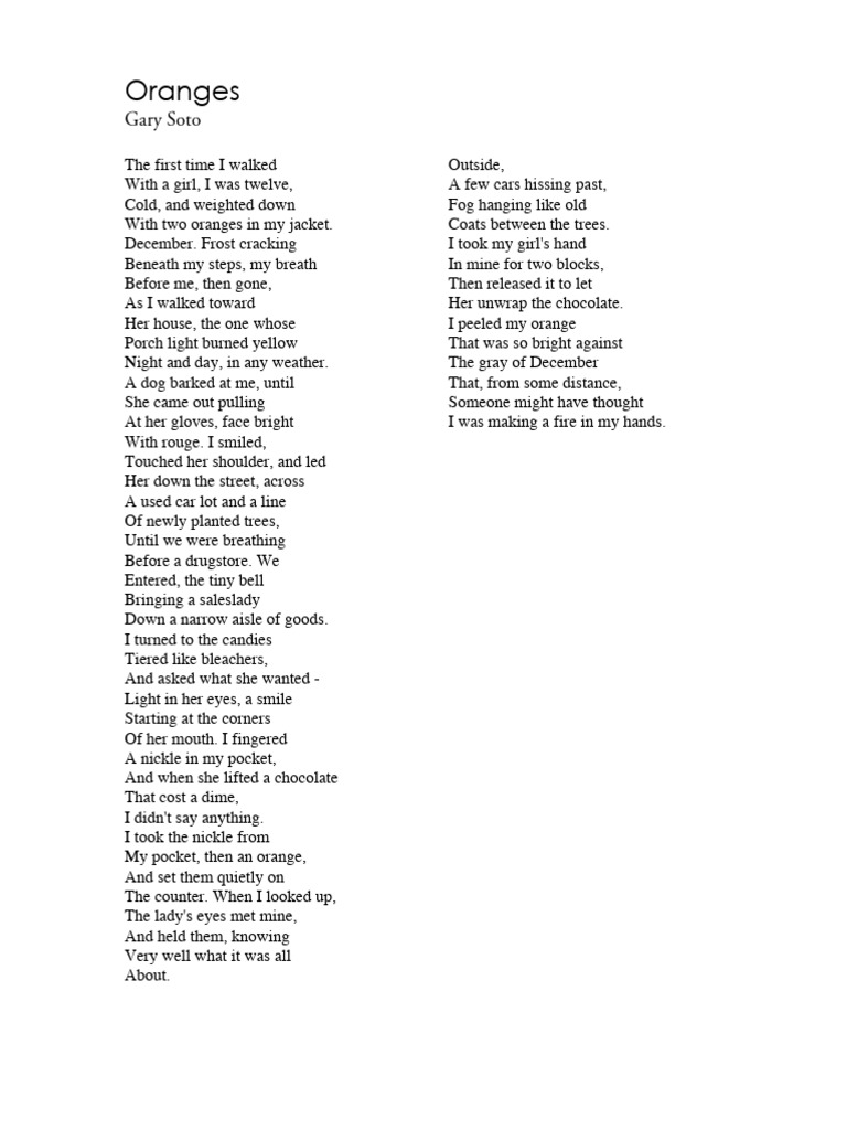 Oranges - Gary Soto | PDF