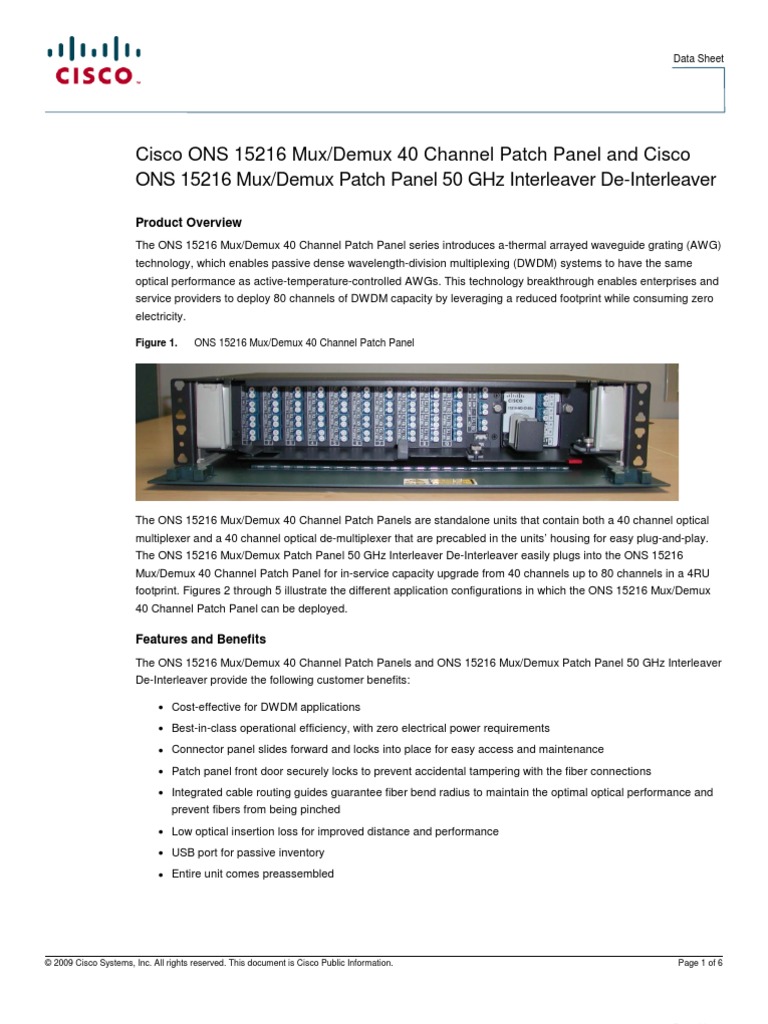 MD40 Patch Panel Data Sheet | PDF | Wavelength Division Multiplexing ...