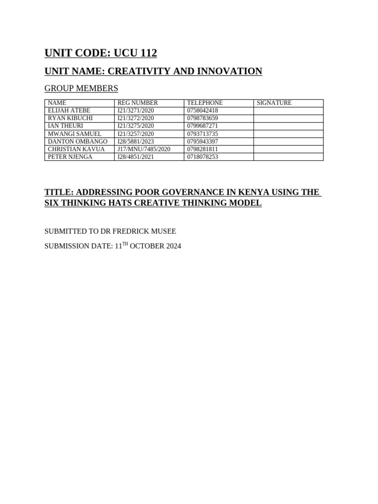 Solutions for Poor Governance in Kenya | PDF | Cost Of Living | Governance