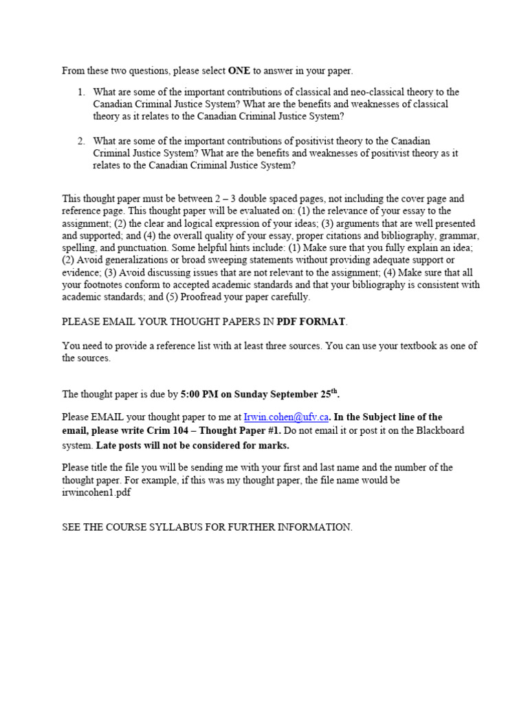 Thought Paper One Questions | PDF | Career & Growth | Philosophy