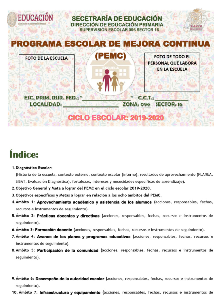 Estructura Del Pemc | PDF | Enseñando | Maestros