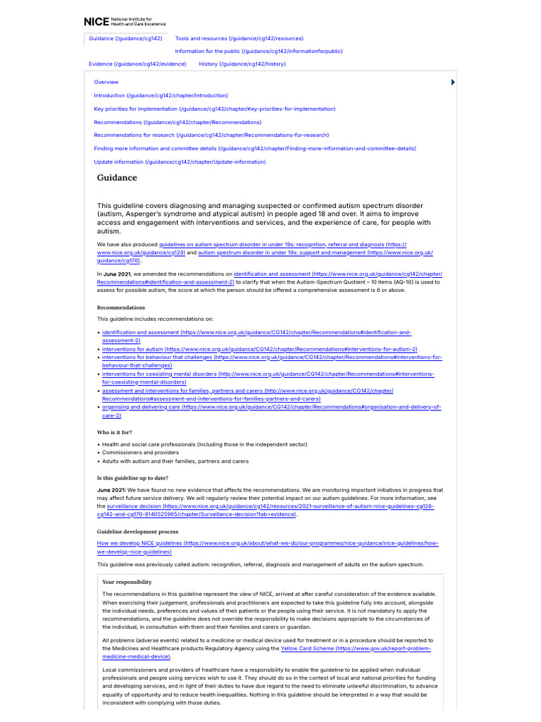 Overview - Autism Spectrum Disorder in Adults - Diagnosis and ...