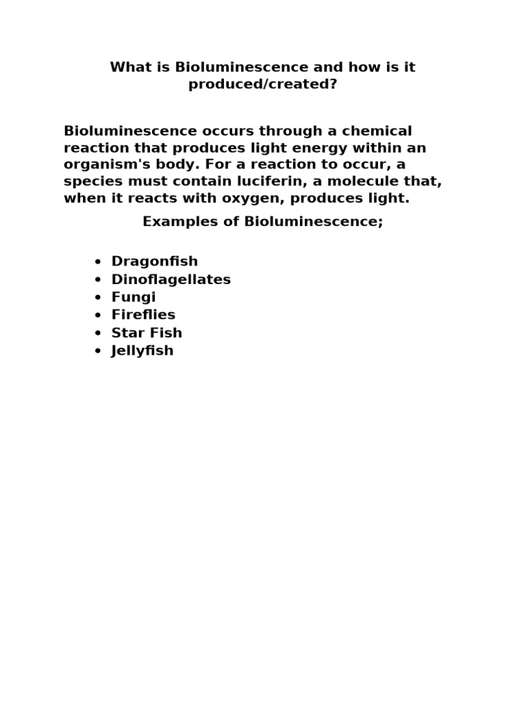 What Is Bioluminescence | PDF