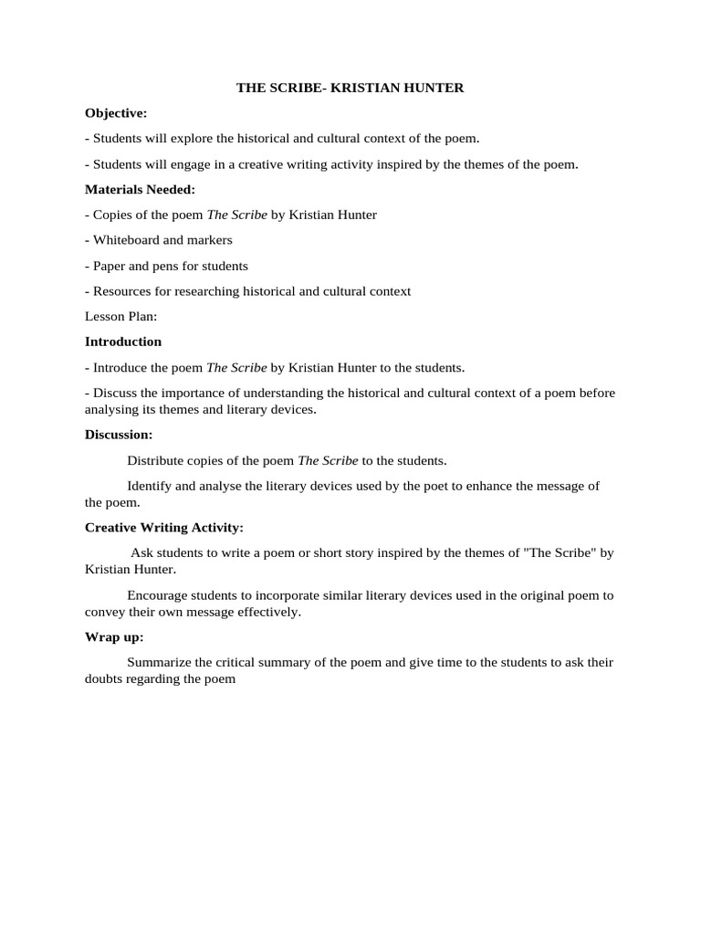 The Scribe | PDF | Classics