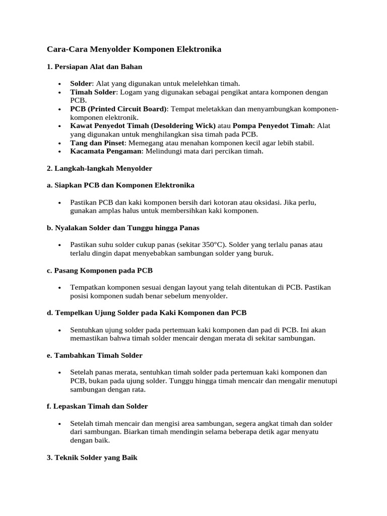 Materi DDPK X Tei Cara Menyolder | PDF