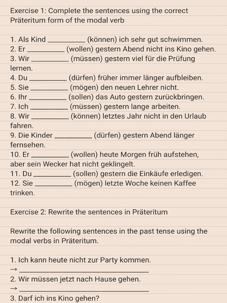 Modak Verbs Im Präteritum Üben - 241007 - 195918 | PDF