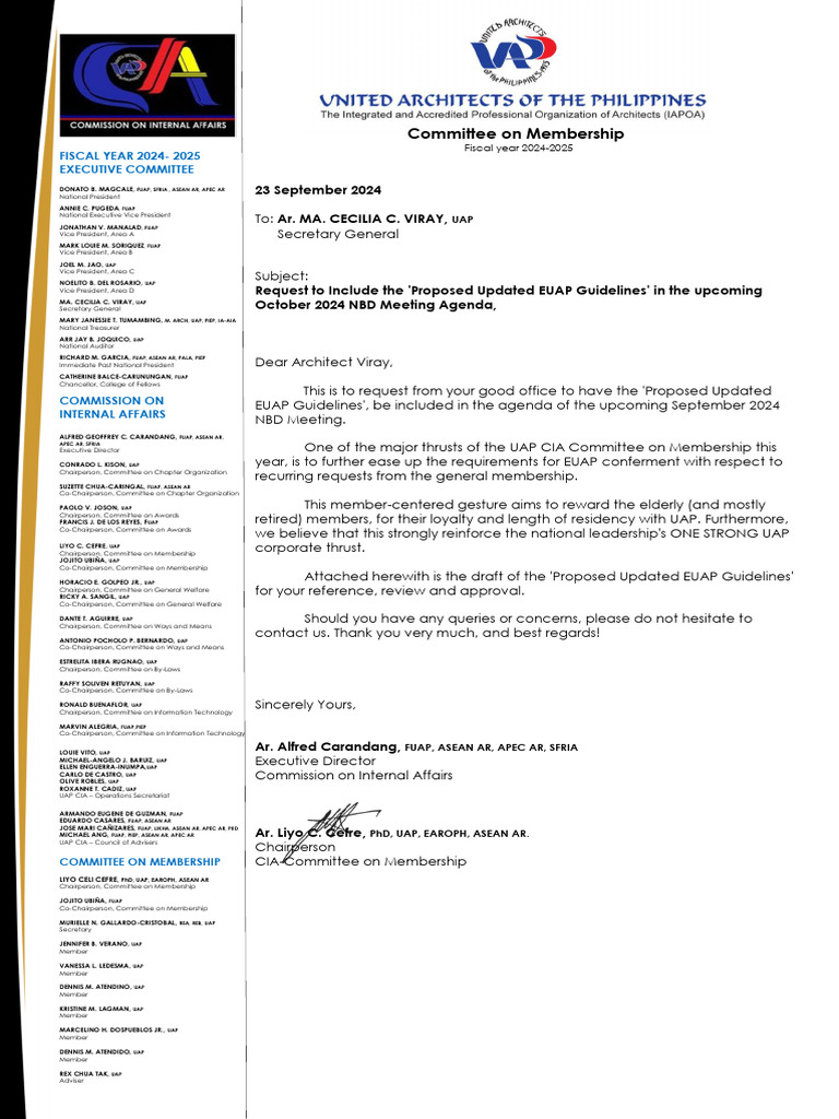 Annex M Cia Proposed Updated Euap Guidelines - 20240923 | PDF | Government