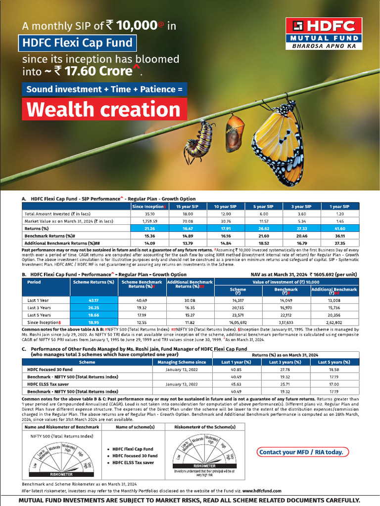 HDFC Flexi Cap Fund Leaflet (As On 31st March 2024) | PDF