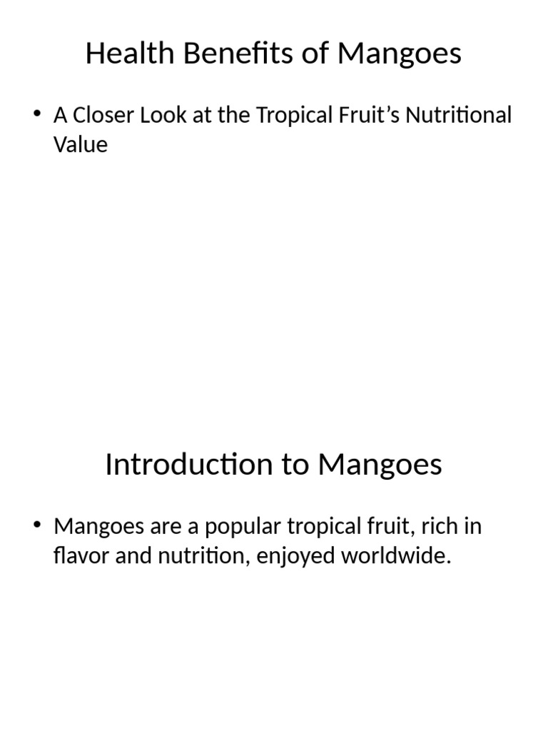 Health Benefits of Mangoes | PDF | Wellness