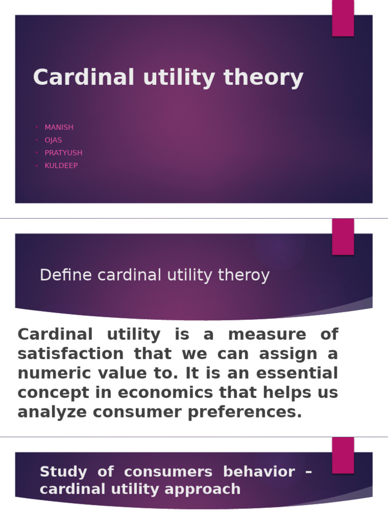 Cardinal Utility Theory New | PDF | Utility | Marginal Utility