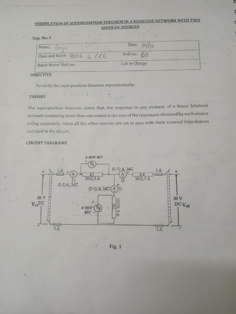 Verification of Superposition Theorem | PDF | Quantity | Physical Quantities