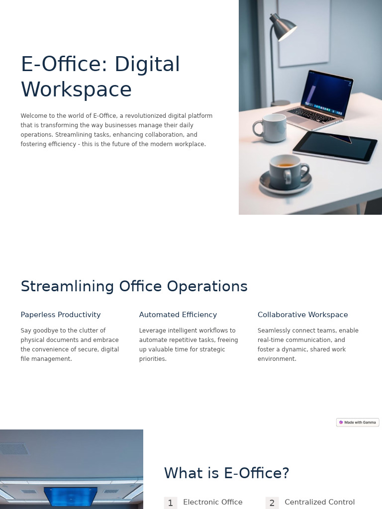 E-Office: Definition and Benefits | PDF | Automation | Collaboration