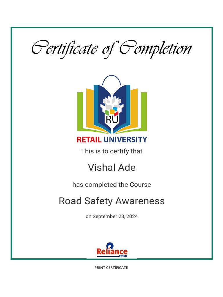 Retail Certificate - Learn and Grow | PDF