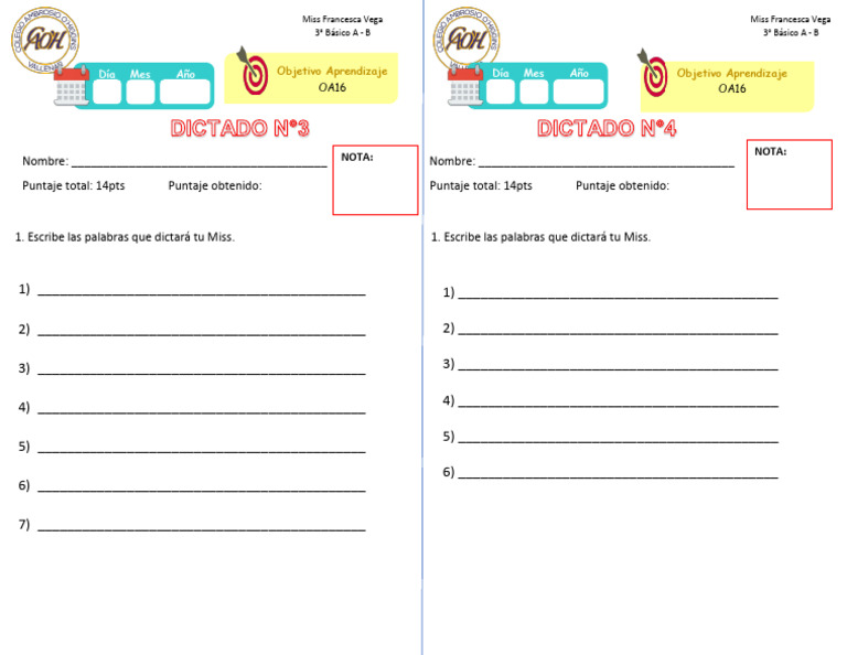 Ev. de Proceso Dictado 5 y 6 Lenguaje | PDF